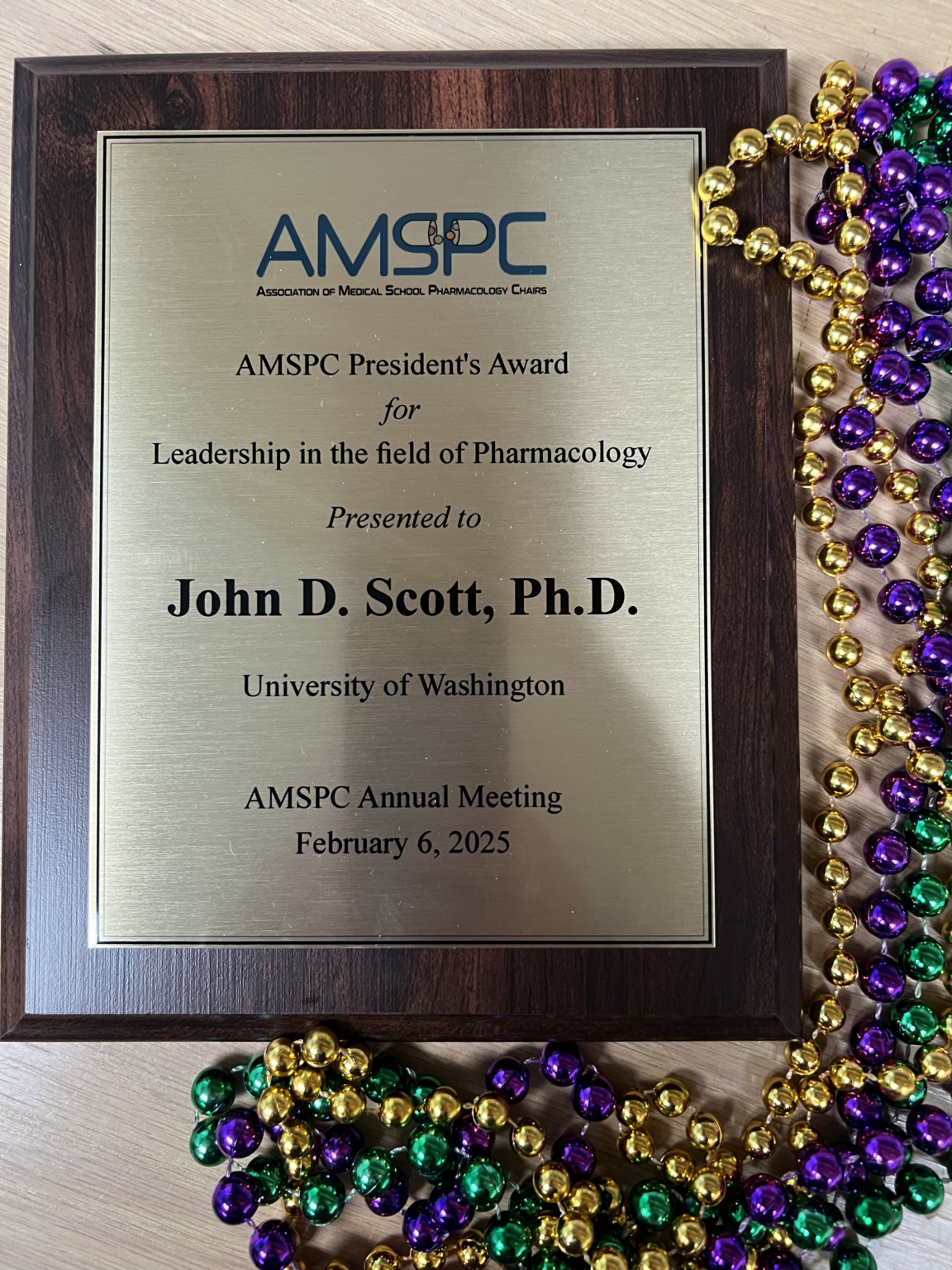 Dr. John Scott Receives AMSPC President's Award for Leadership in ...